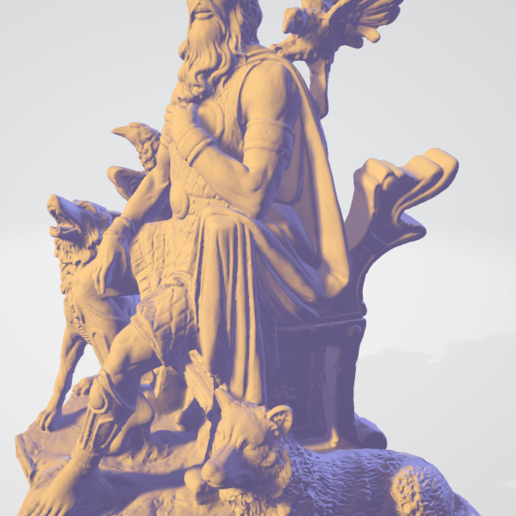 Download 3D printing models Odin Sitting With Wolves And Crows 3D print ...