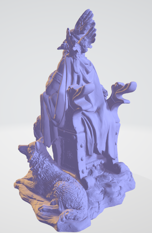 OBJ file Odin Sitting With Wolves And Crows 3D print model・Template to ...