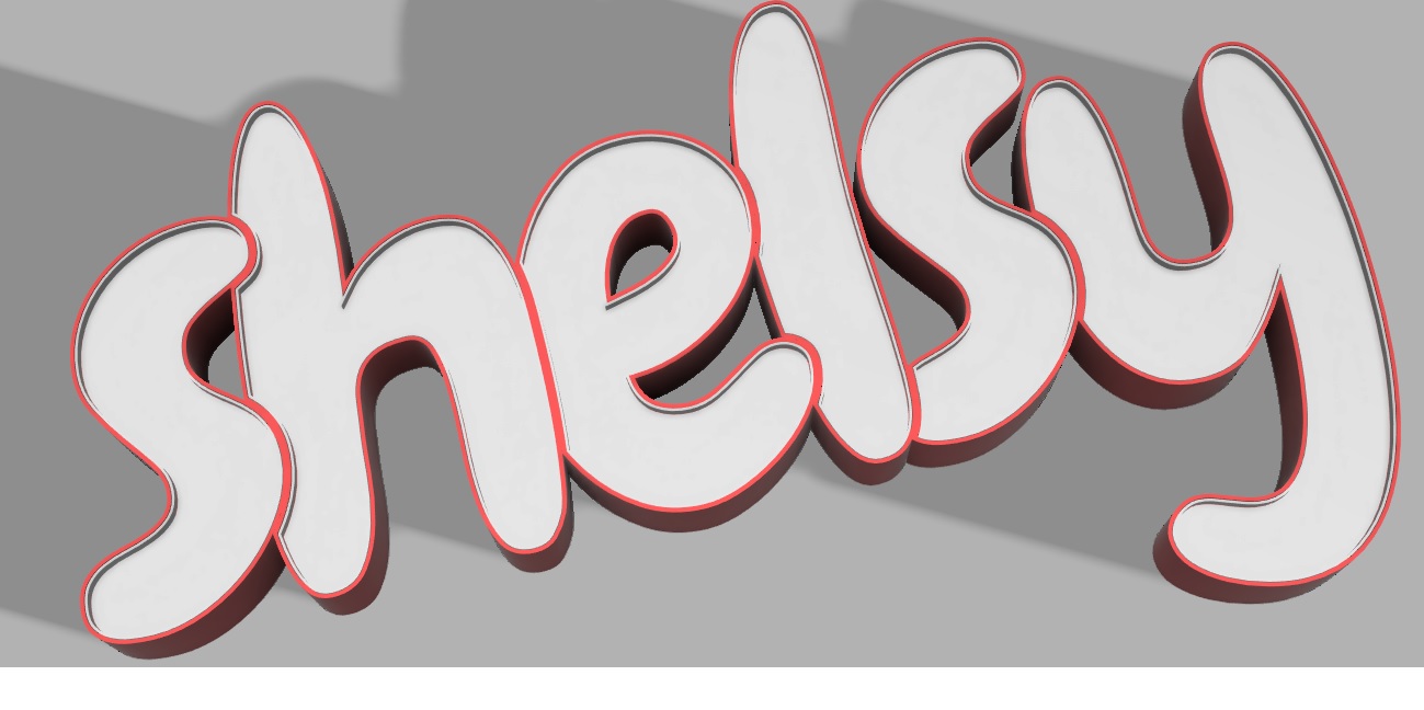 Archivo STL nombre brillante shelsy・Design para impresora 3D para ...