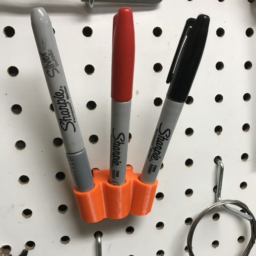 Download free 3D printer designs Sharpie holder for pegboard ・ Cults