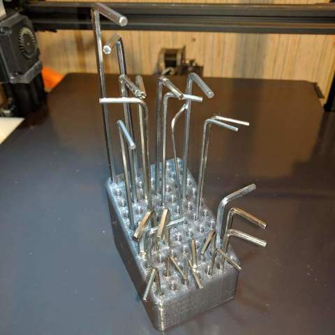 Download free 3D printer templates Hex key holder (70 holes) ・ Cults