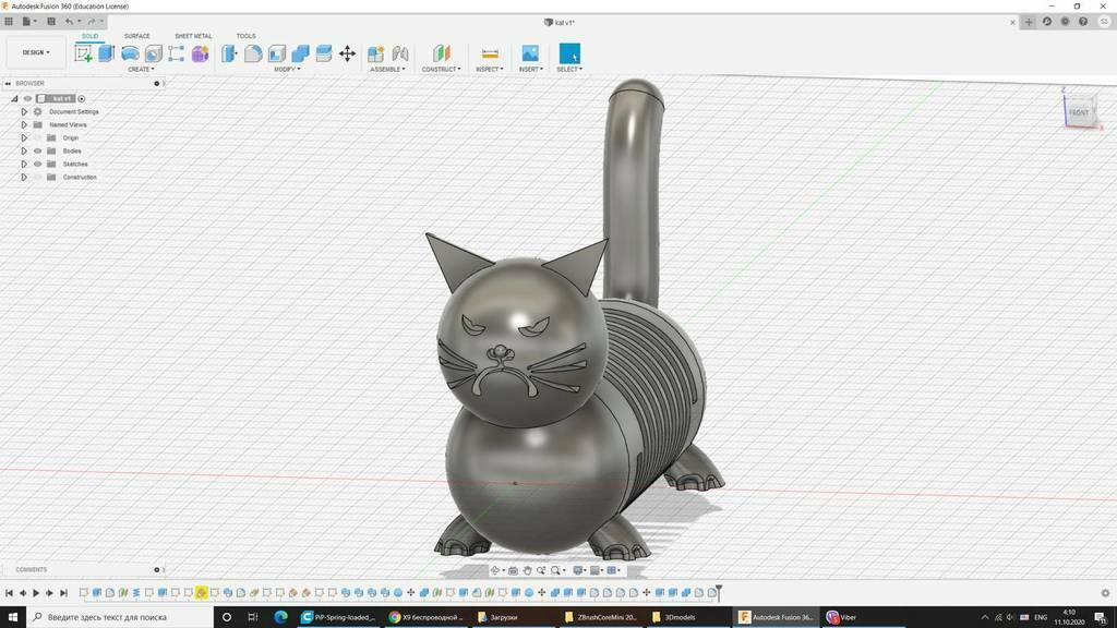Free 3D file Flexy Cat - spring 🐱・3D print model to download・Cults