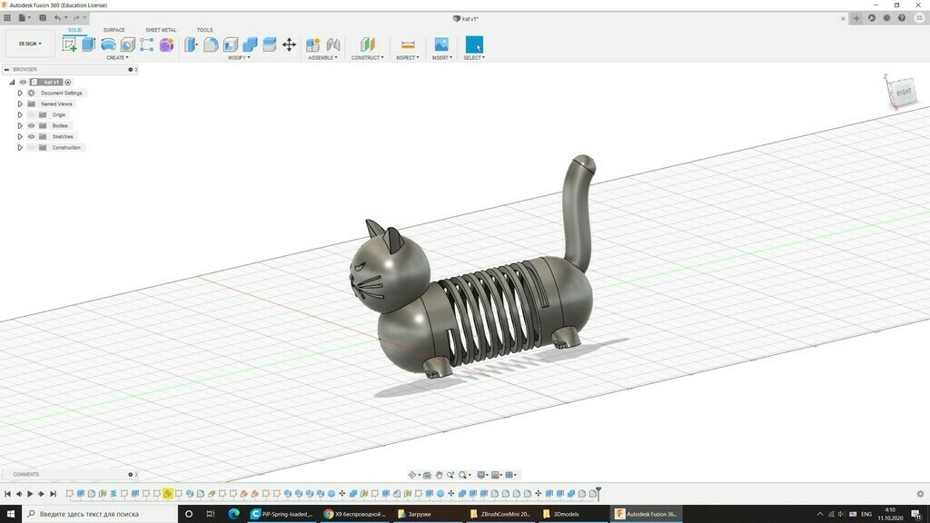 Free 3D file Flexy Cat - spring 🐱・3D print model to download・Cults