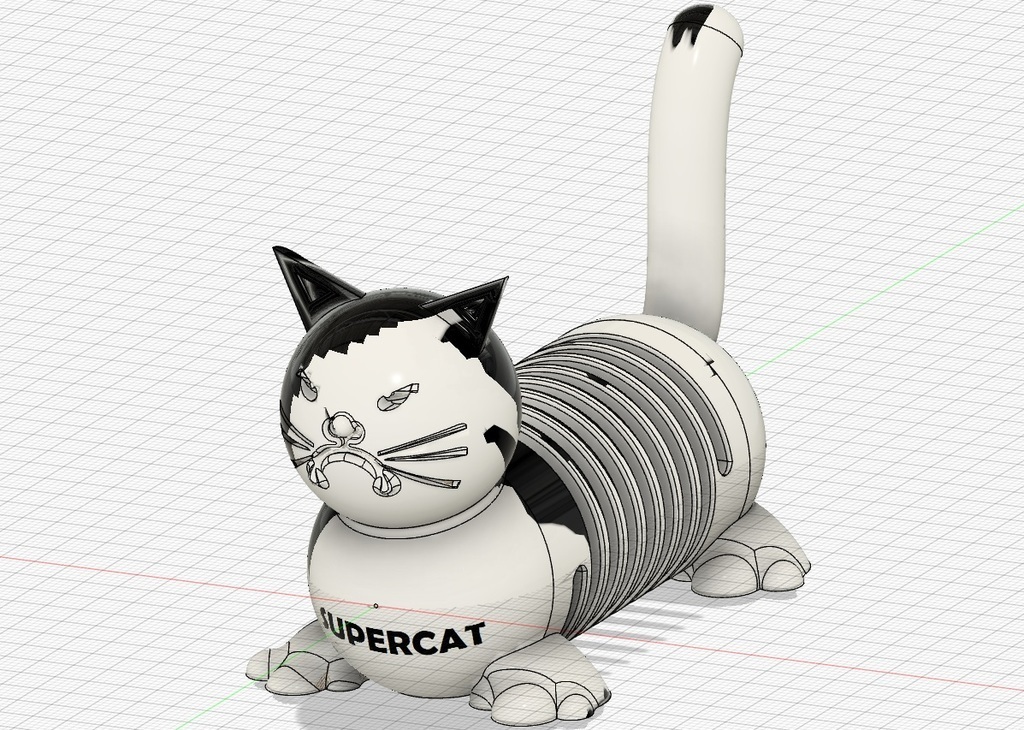 Free 3D file Flexy Cat - spring 🐱・3D print model to download・Cults
