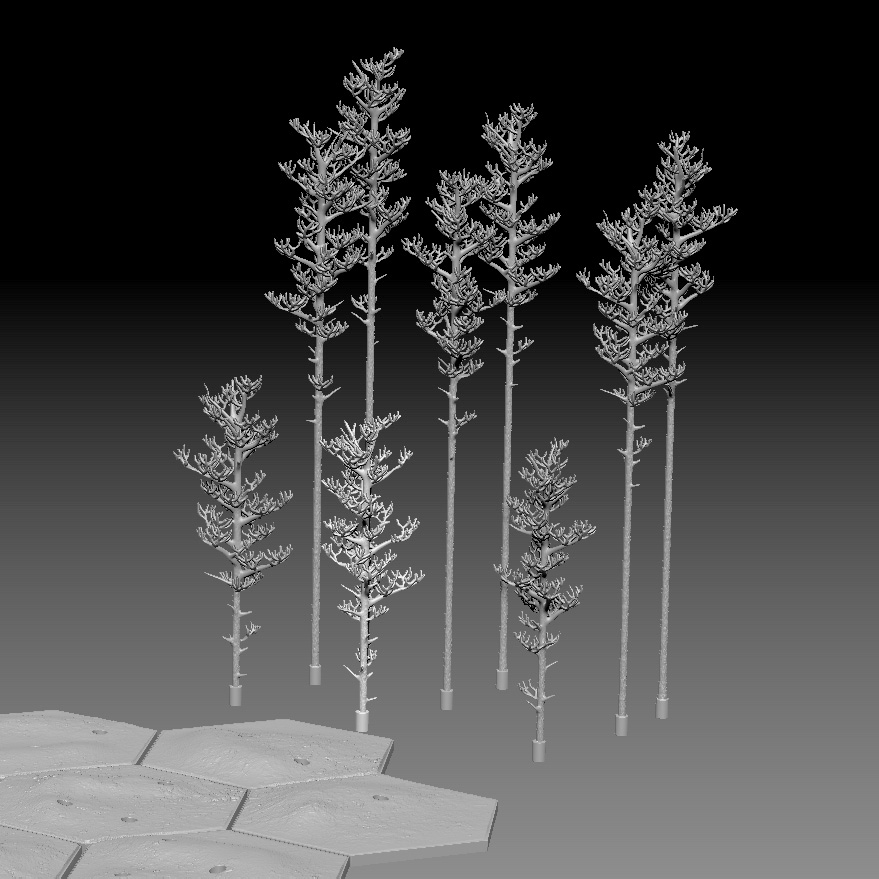 3D file Realistic forest trees for tabletop wargaming, maquettes ...