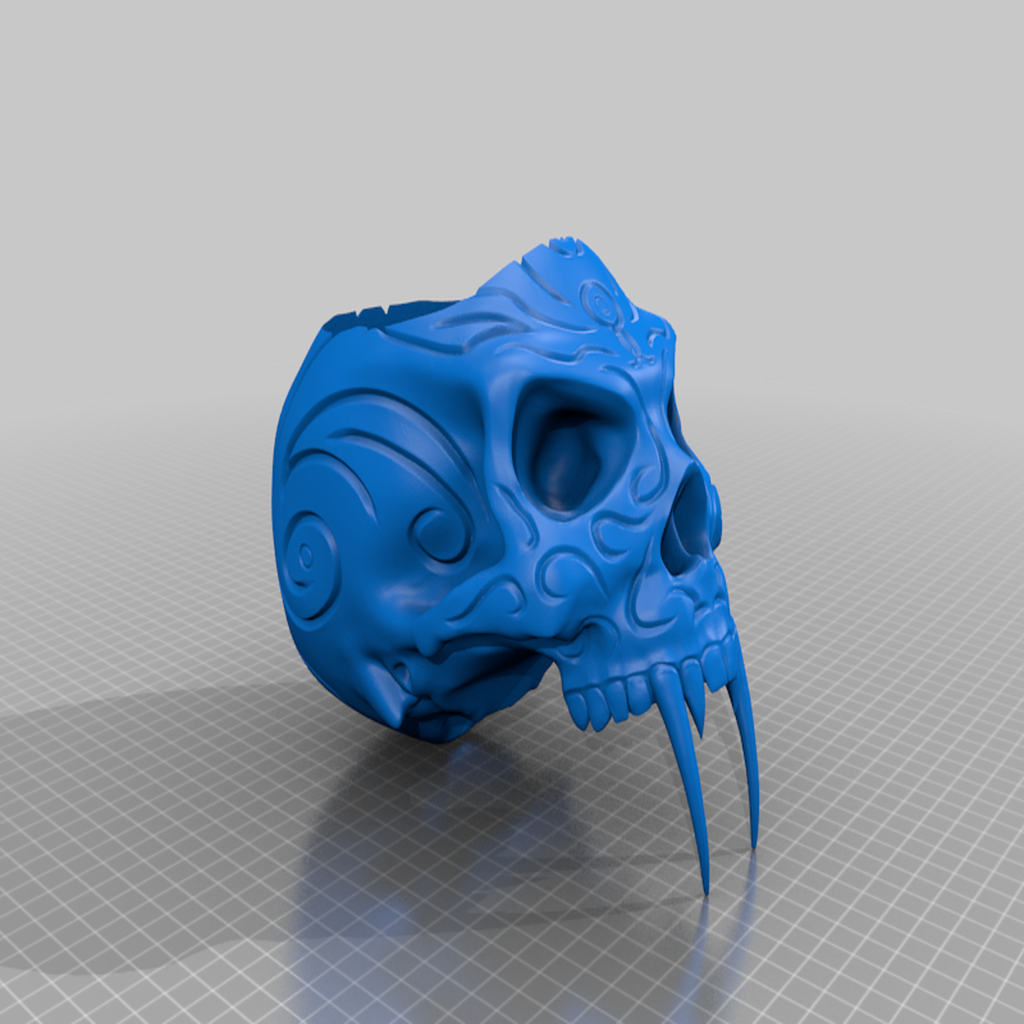 Free STL file Skull Saber Tooth Vase・3D printer design to download・Cults