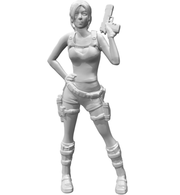 3D file Lara Croft with one gun・3D printing design to download・Cults