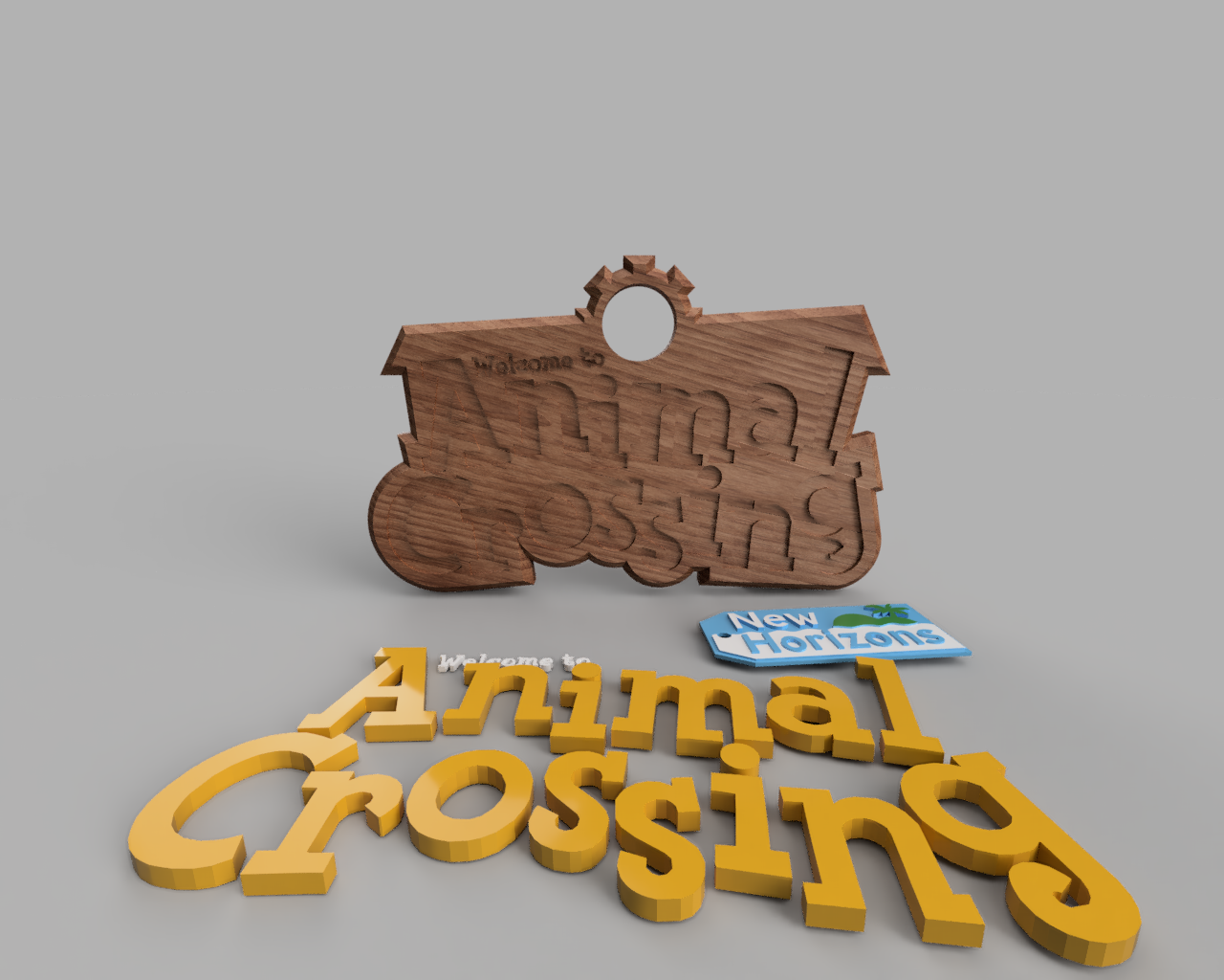 3D file Animal Crossing Logo・3D printable design to download・Cults