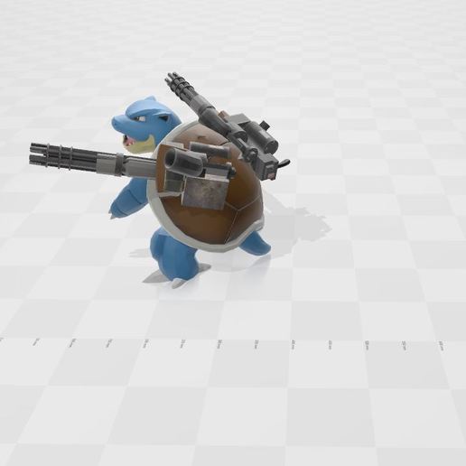 Download free 3D printer files Pokemon Tortank with gatling gun ・ Cults