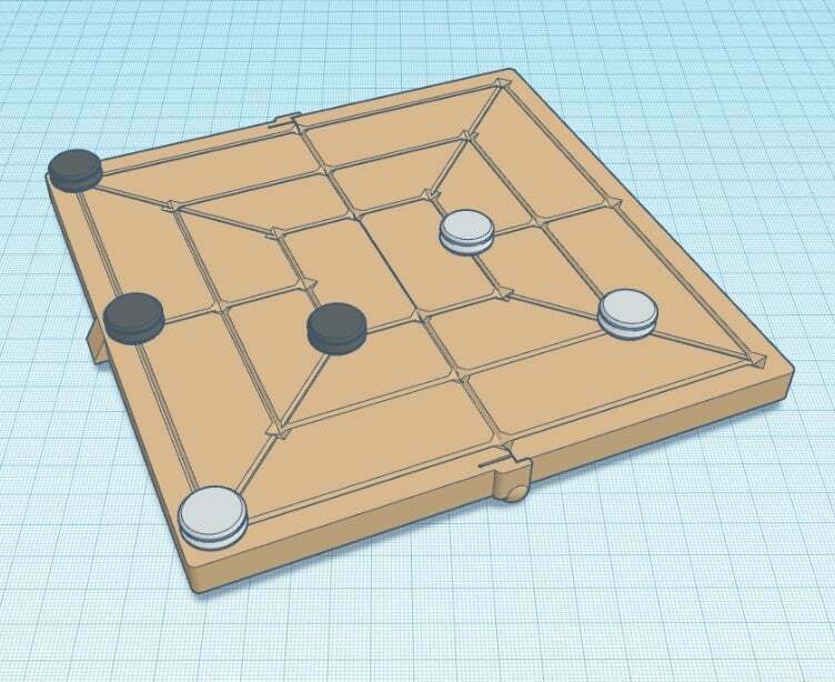 Free STL file 12 Men's Morris, folding 🎲・3D print design to download・Cults