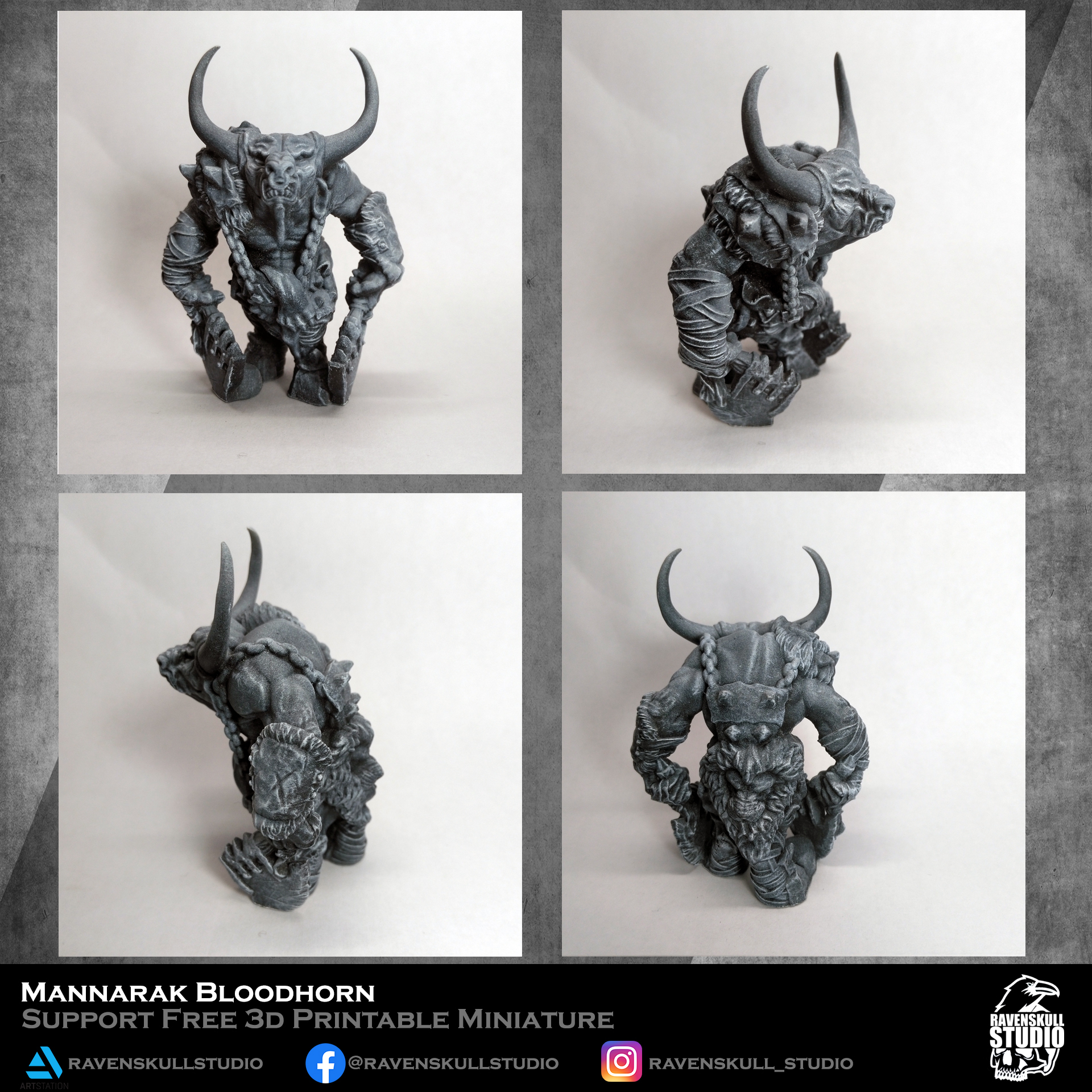 3D file Support Free brute Minotaur Miniature Mannarak Bloodhorn・3D ...