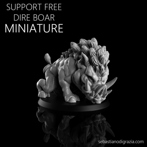 Download STL file Giant Dire Boar Support Free Miniature • 3D printable ...