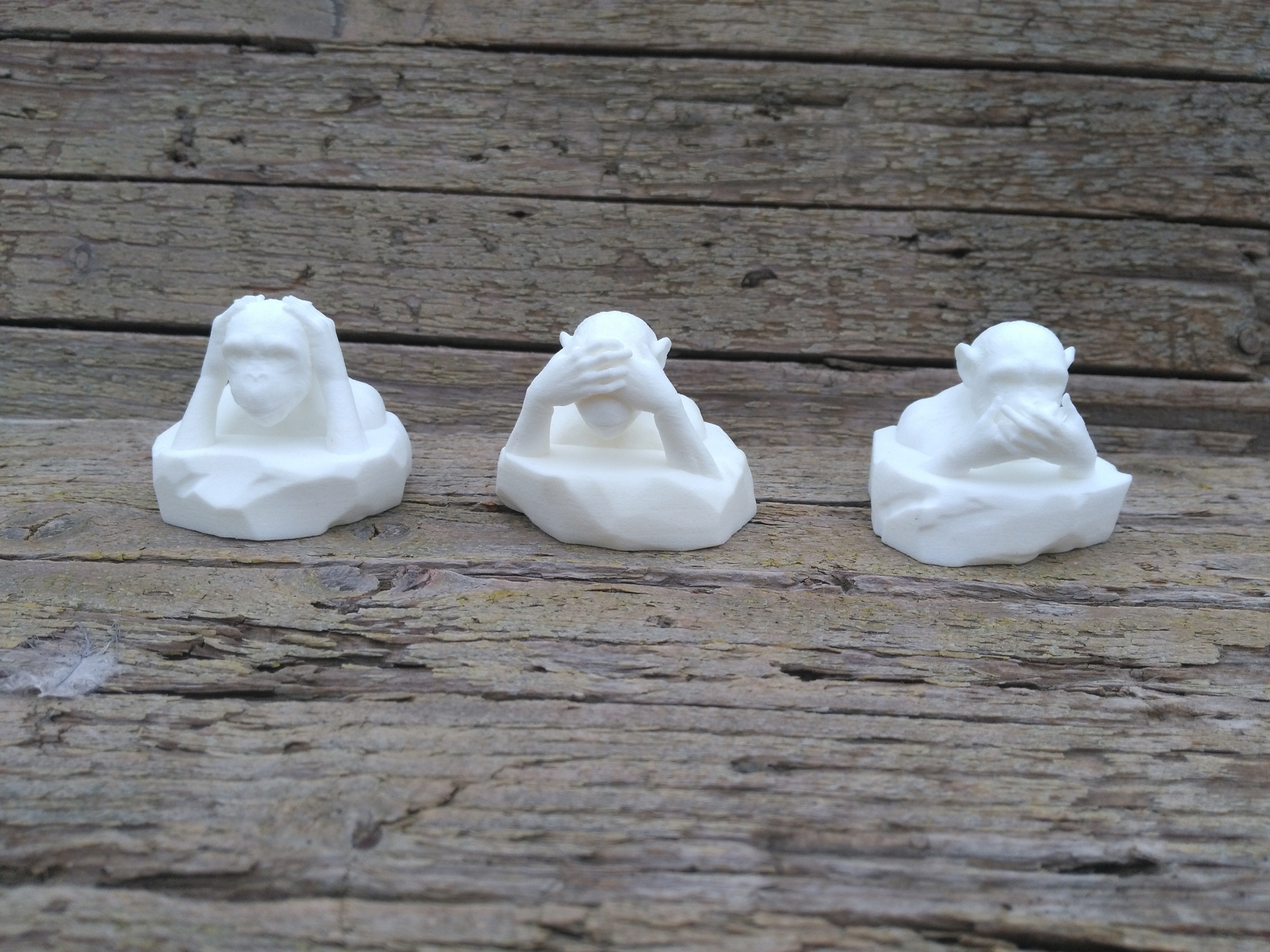 STL file Three Wise Monkeys Set・3D printable model to download・Cults