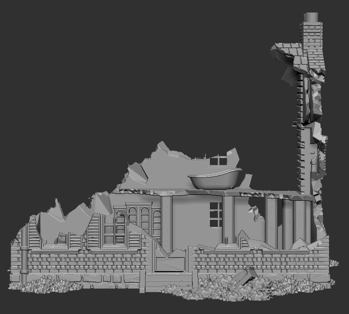 STL file Destroyed House 2 - XVIII to XX period・Design to download and ...