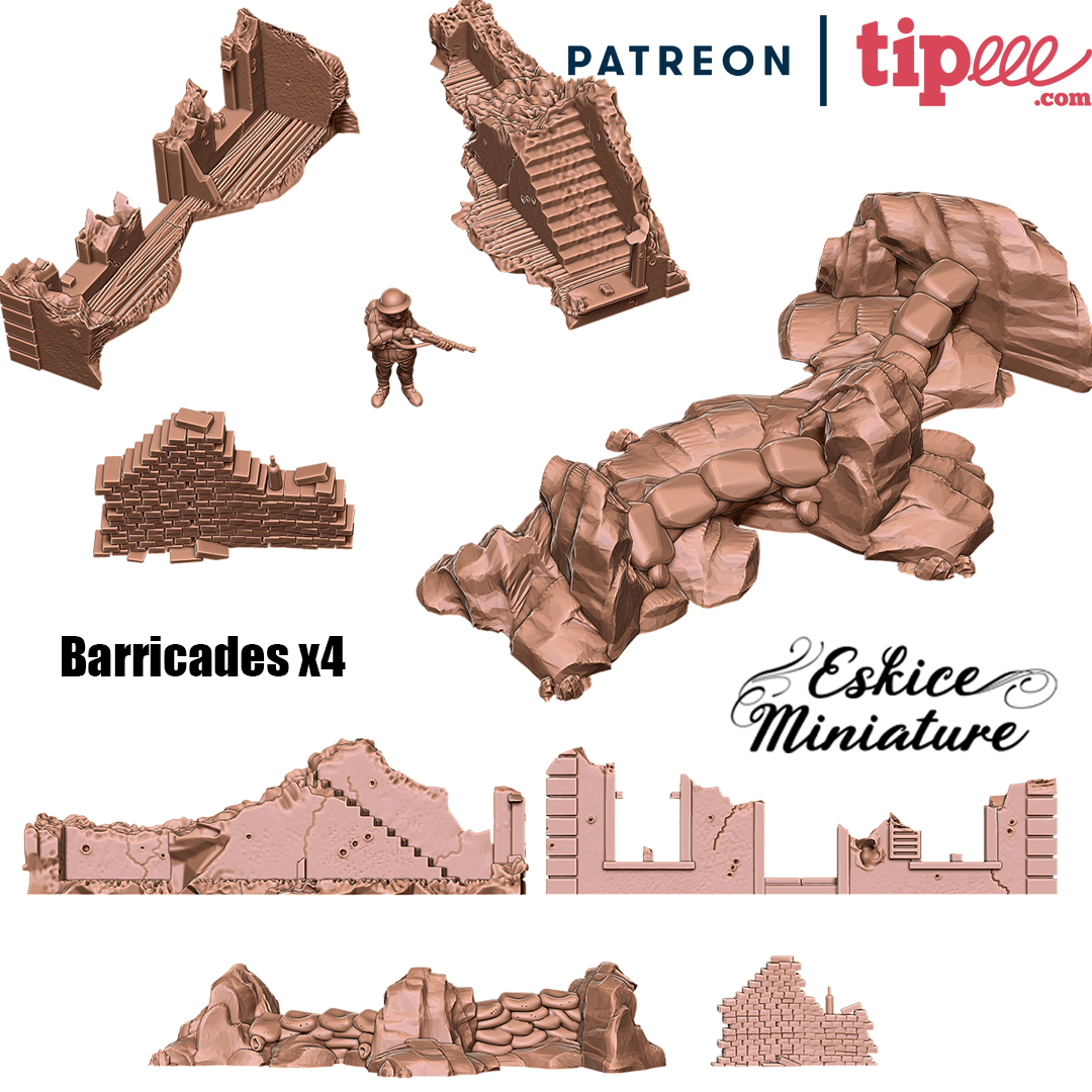 3D file WW2 barricades x4・3D print model to download・Cults