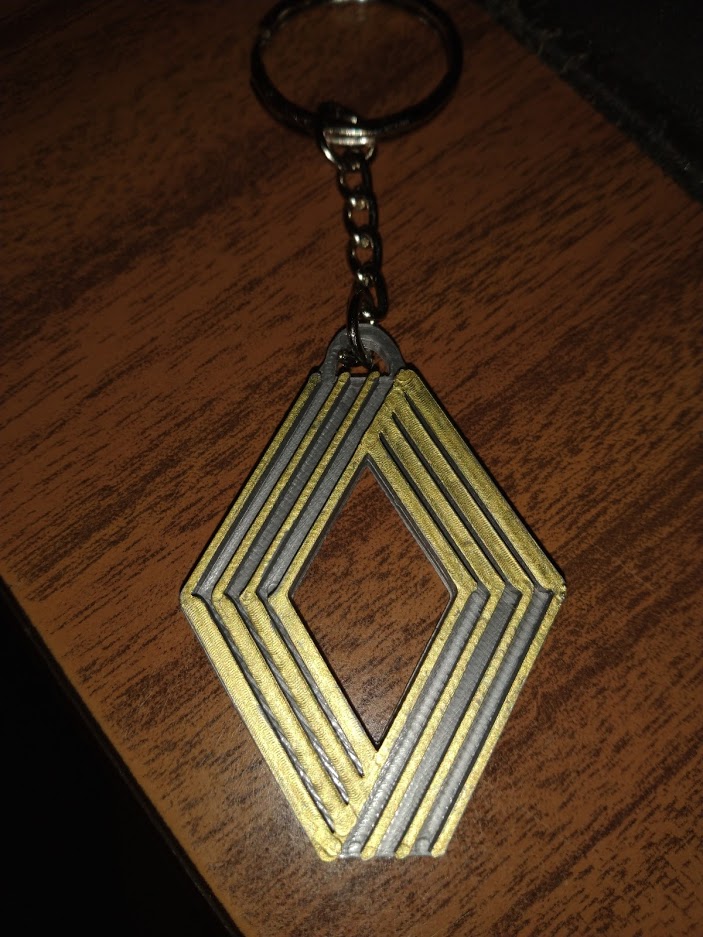 STL file key ring renault logo 1972・3D print design to download・Cults