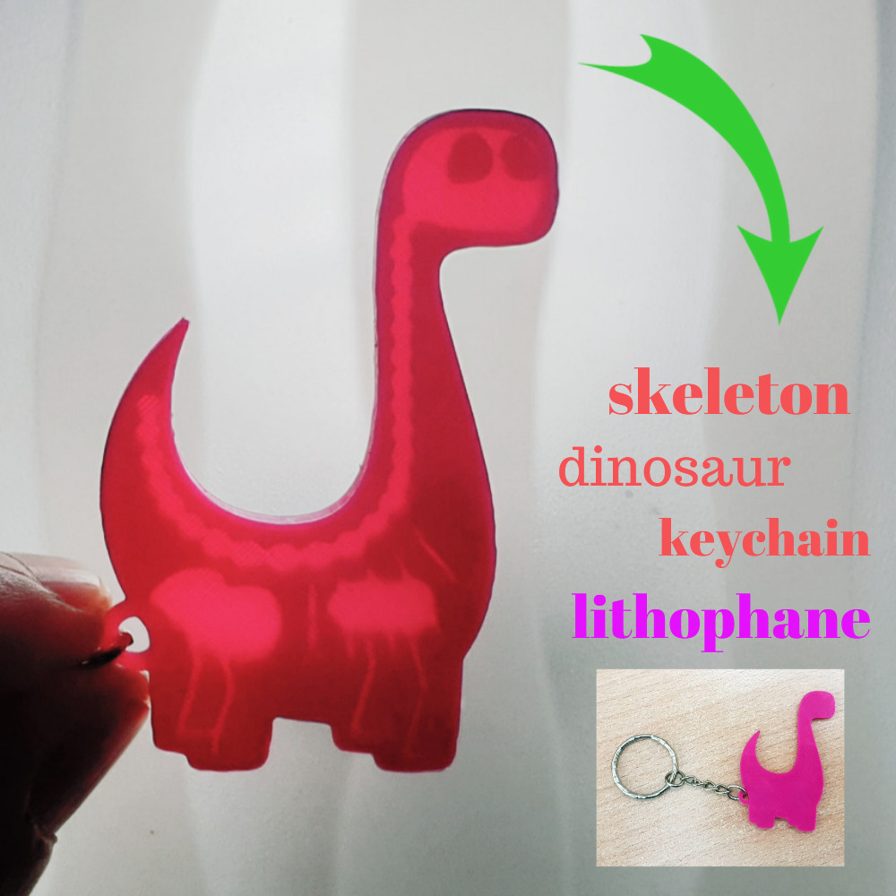 STL file Dinosaur keychain lithophane・3D printing model to download・Cults