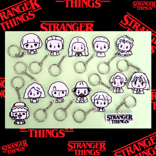Download 3D printer files STRANGER THINGS KEYCHAINS ・ Cults