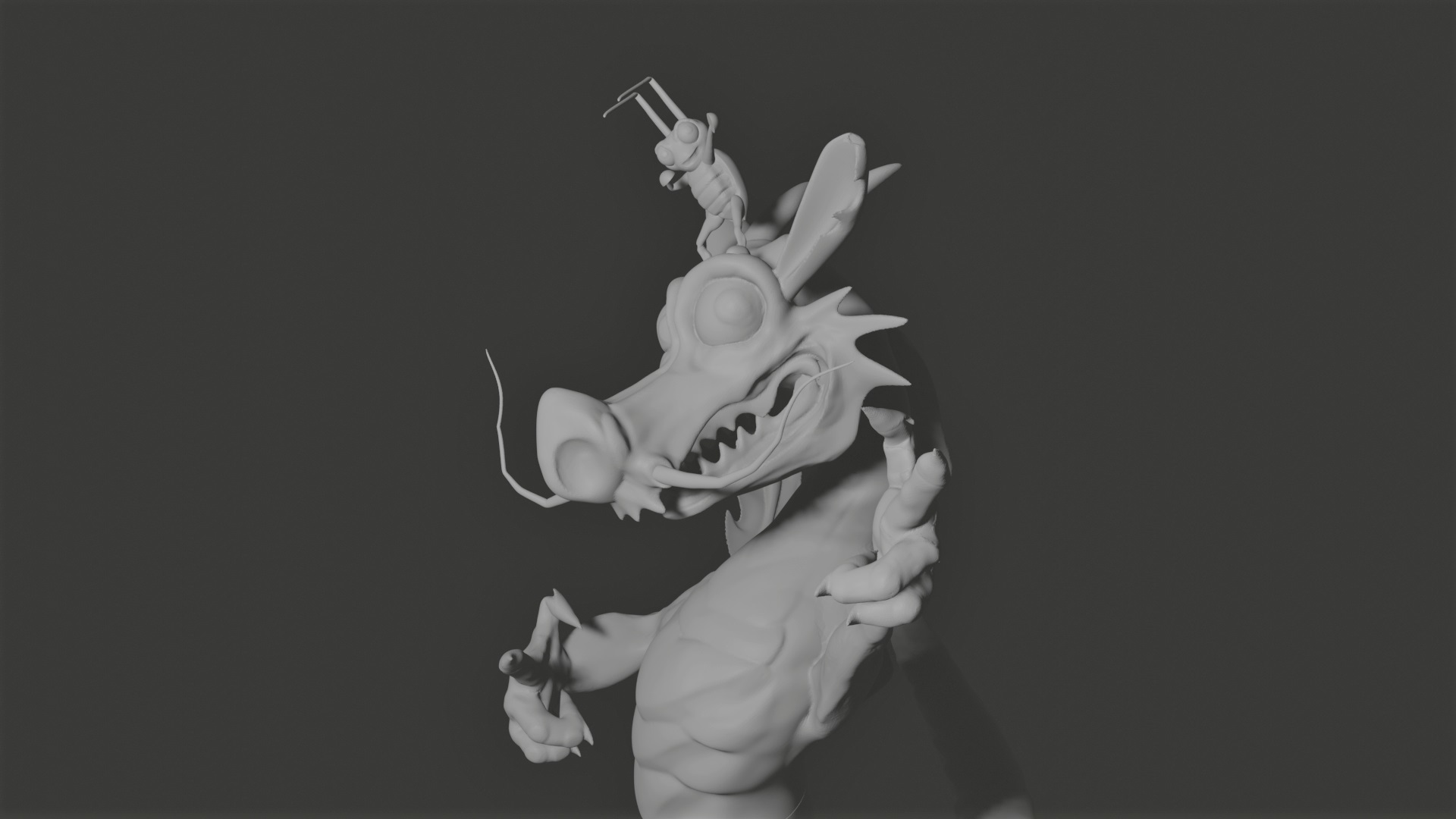 STL file Red Dragon With BUG 🐉・3D print design to download・Cults