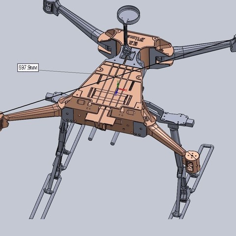 Download 3D printer model FOLDING QUADCOPTER 700 FRAME with steadycam ...