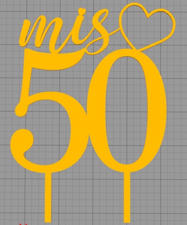 Archivo STL Topper Mis 50 con corazon・Objeto de impresión 3D para ...