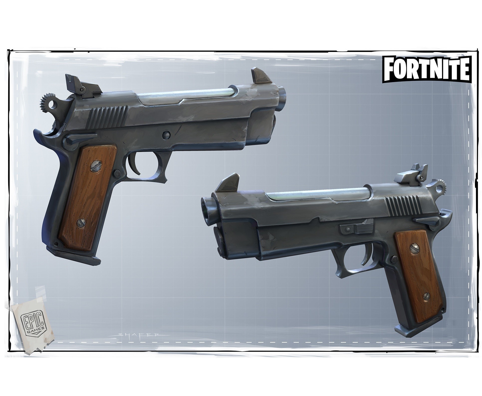 Fichier STL Fortnite gun pistol in parts・Design imprimable en 3D à ...