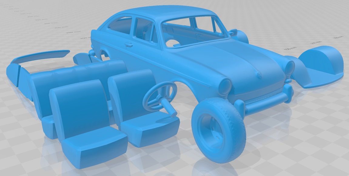 3D file Volkswagen 1600 Type Fastback 1965 Printable Car・3D printable ...