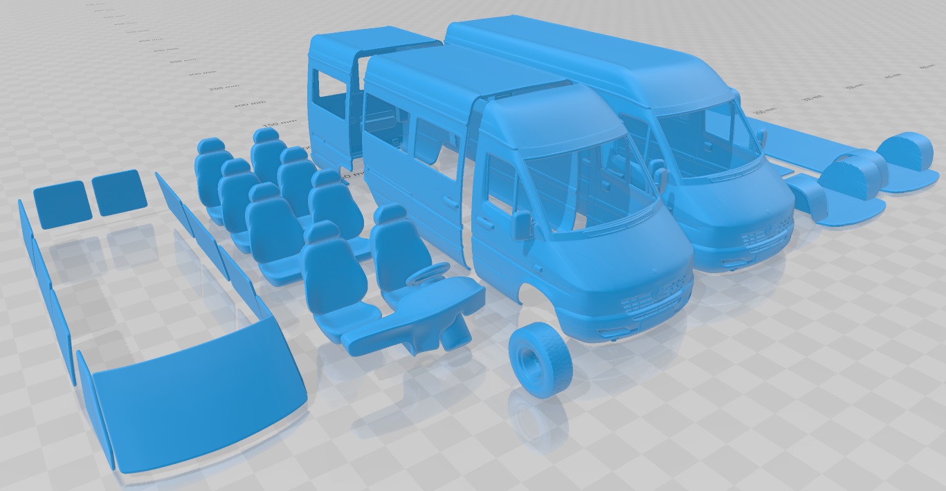 3D file Mercedes Benz Sprinter (903) Passenger Van L3H2 2000 Printable ...