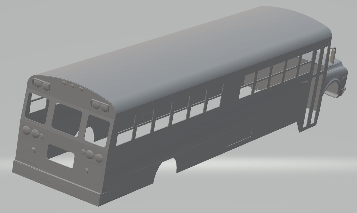 STL file BlueBird School Bus 1972 Printable・3D printable design to ...