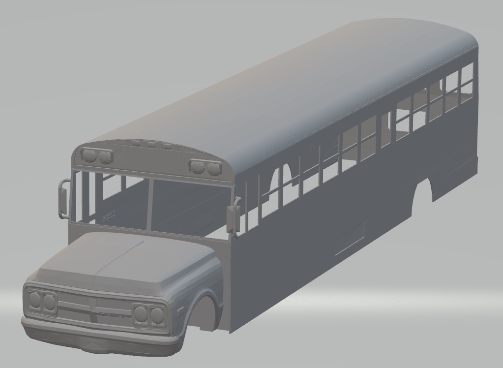 STL file BlueBird School Bus 1972 Printable・3D printable design to ...