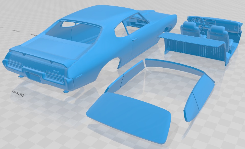 Файл 3D Pontiac GTO Judge 1969 Printable Car・Модель 3D-принтера для ...