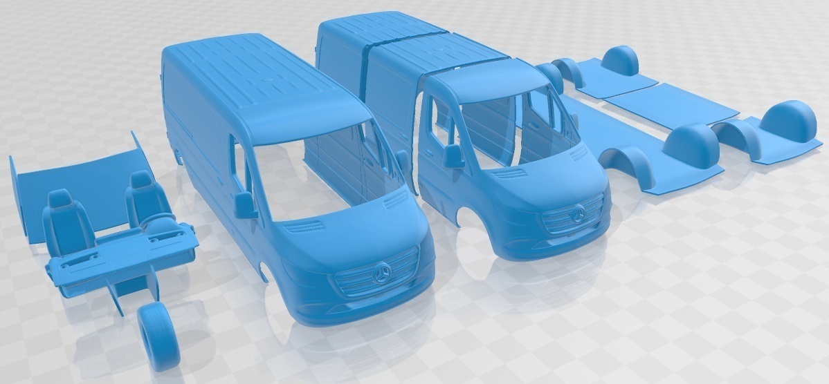 Archivo 3D Mercedes Sprinter Van 2018 L2H1 Printable・Diseño de ...