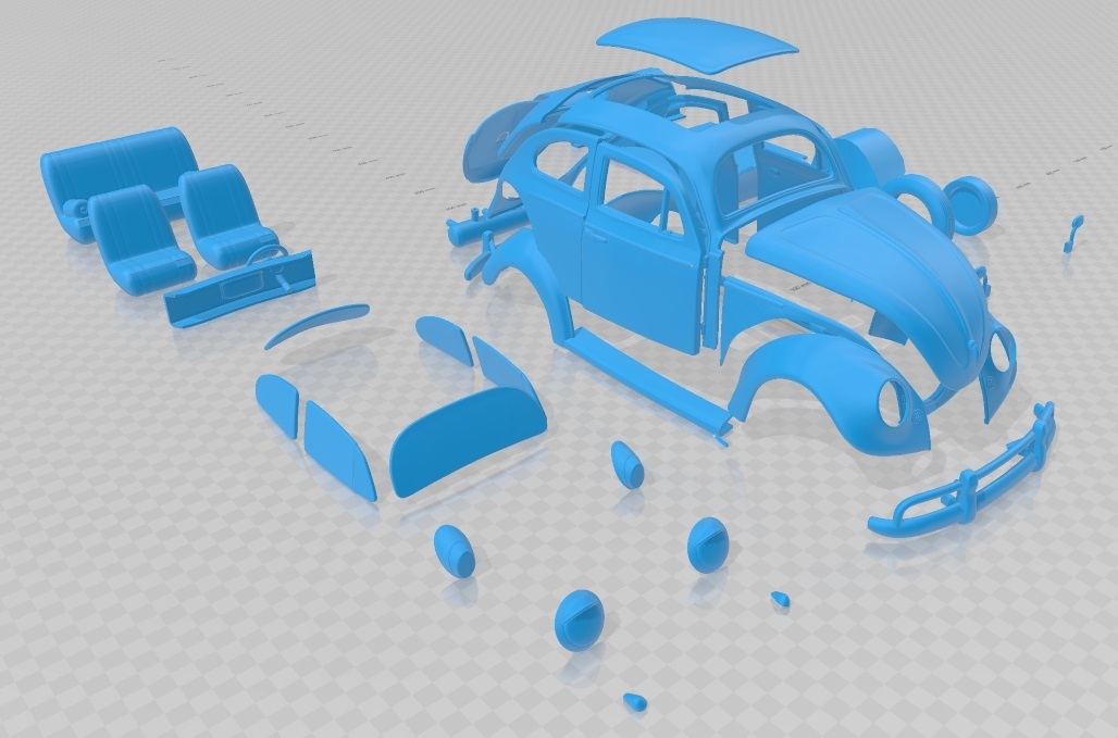 Download STL file Volkswagen Beetle Herbie Printable Car • 3D printer ...