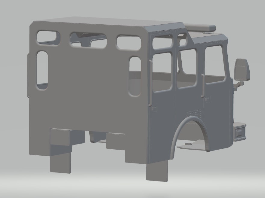 STL file Fire Truck Printable Cabin Truck・Template to download and 3D ...