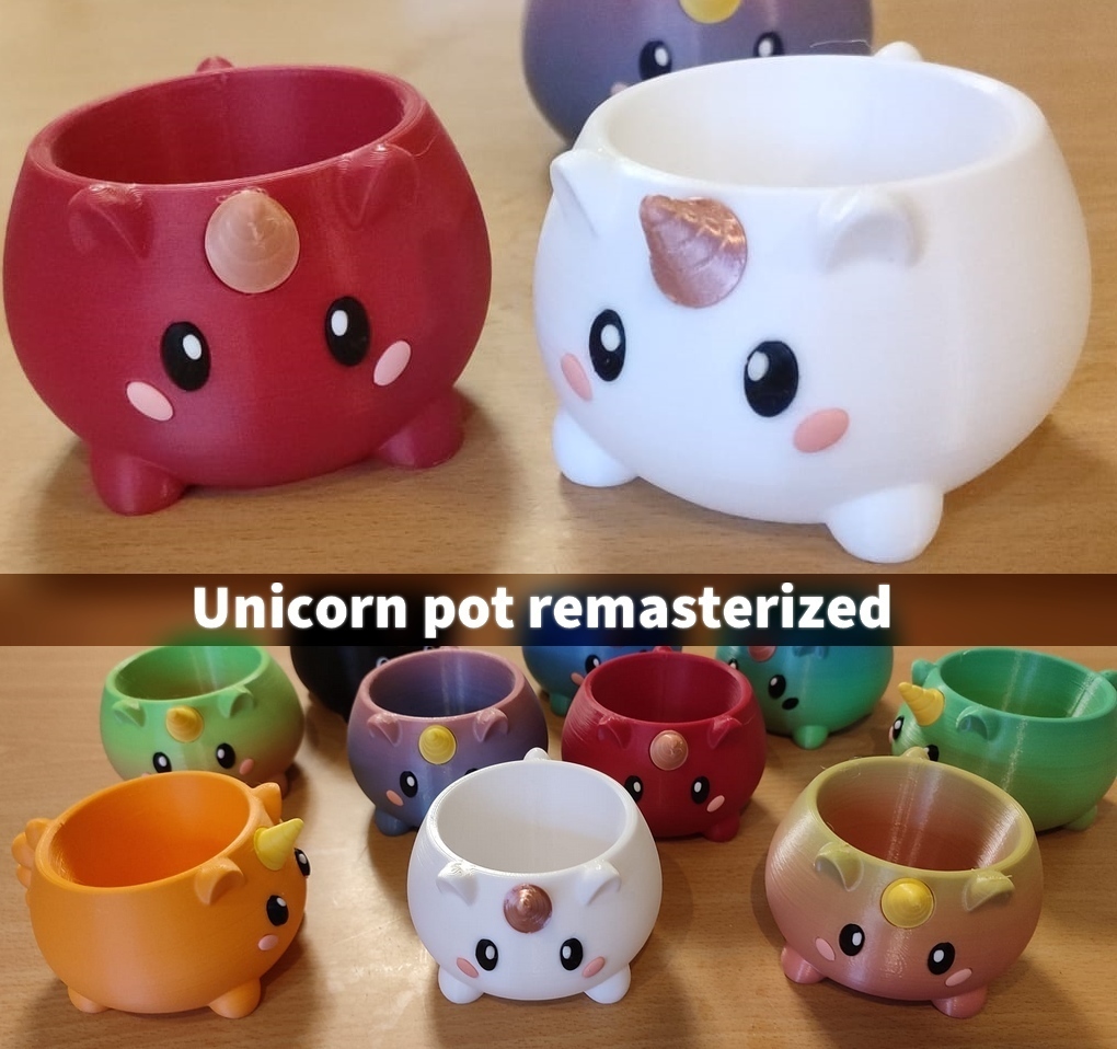 Free STL file Unicorn pot remasterized 🦄・Object to download and to 3D ...