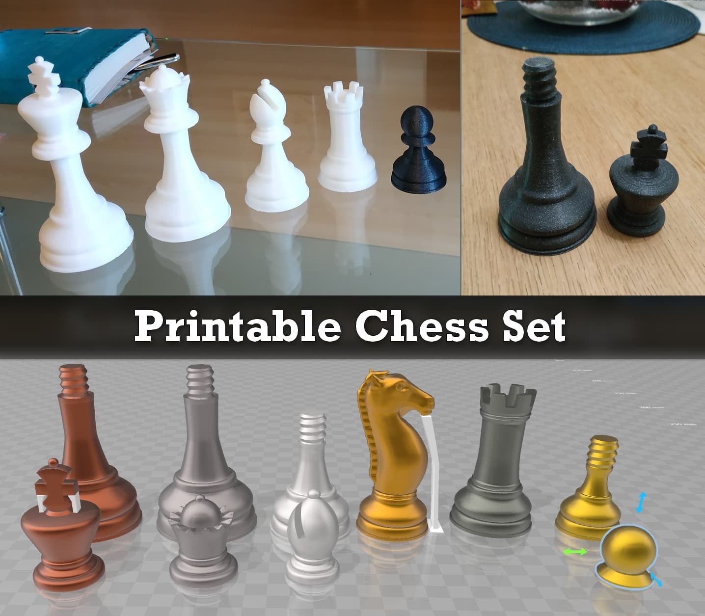Free STL file Printable chess set・3D printable design to download・Cults