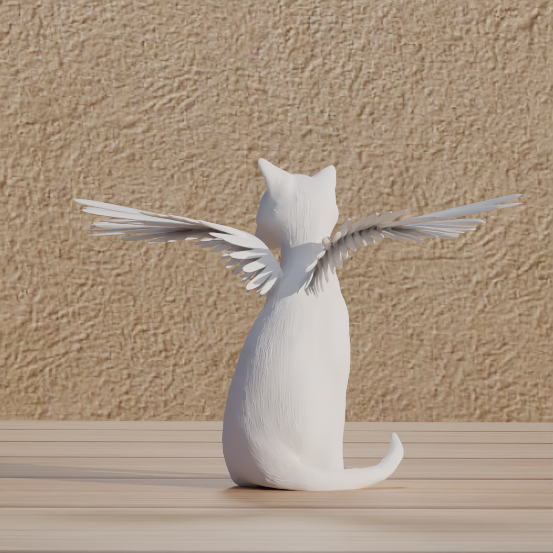 3D file File: Animals The Guardian Angel Cat in STL digital format・3D ...