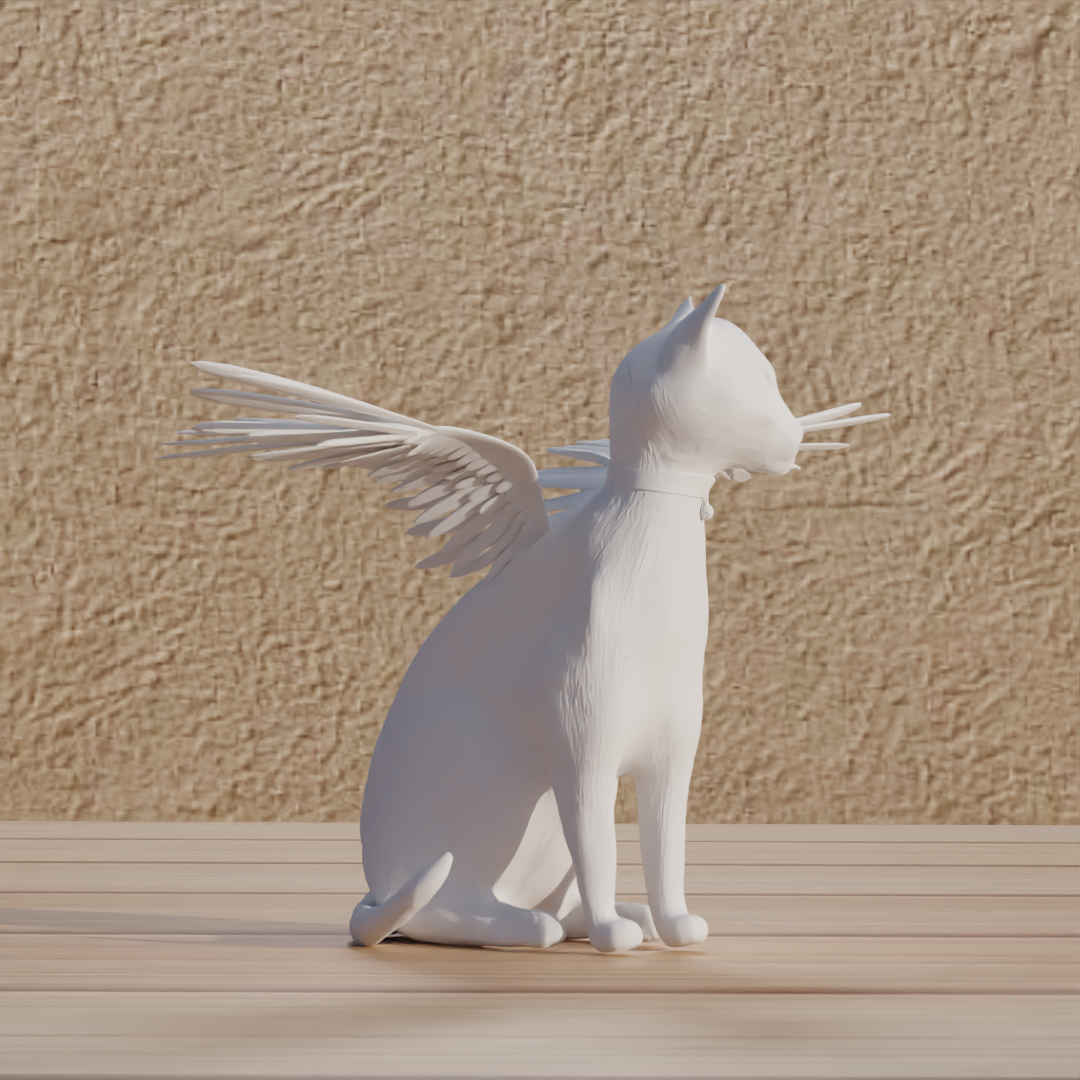 3D file File: Animals The Guardian Angel Cat in STL digital format・3D ...