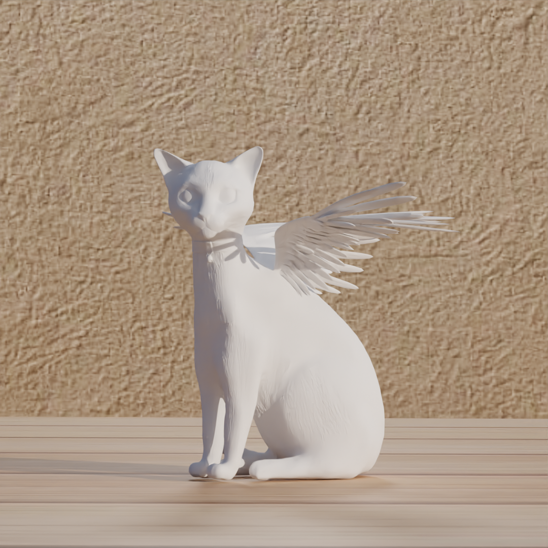 3D file File: Animals The Guardian Angel Cat in STL digital format・3D ...