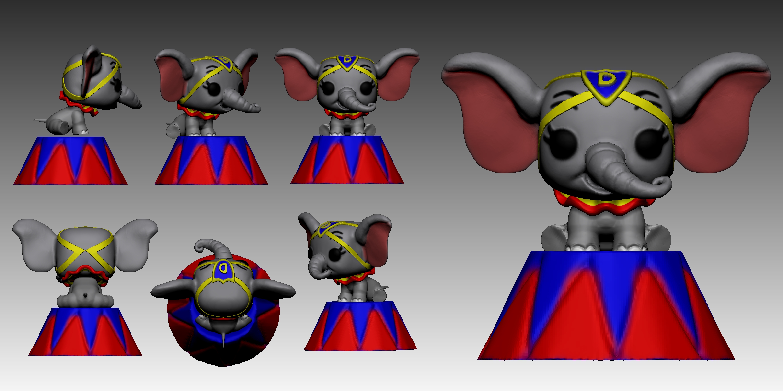 Файл STL Dumbo PopFunko Circus 3D print model 🎪・Модель 3D-принтера для ...