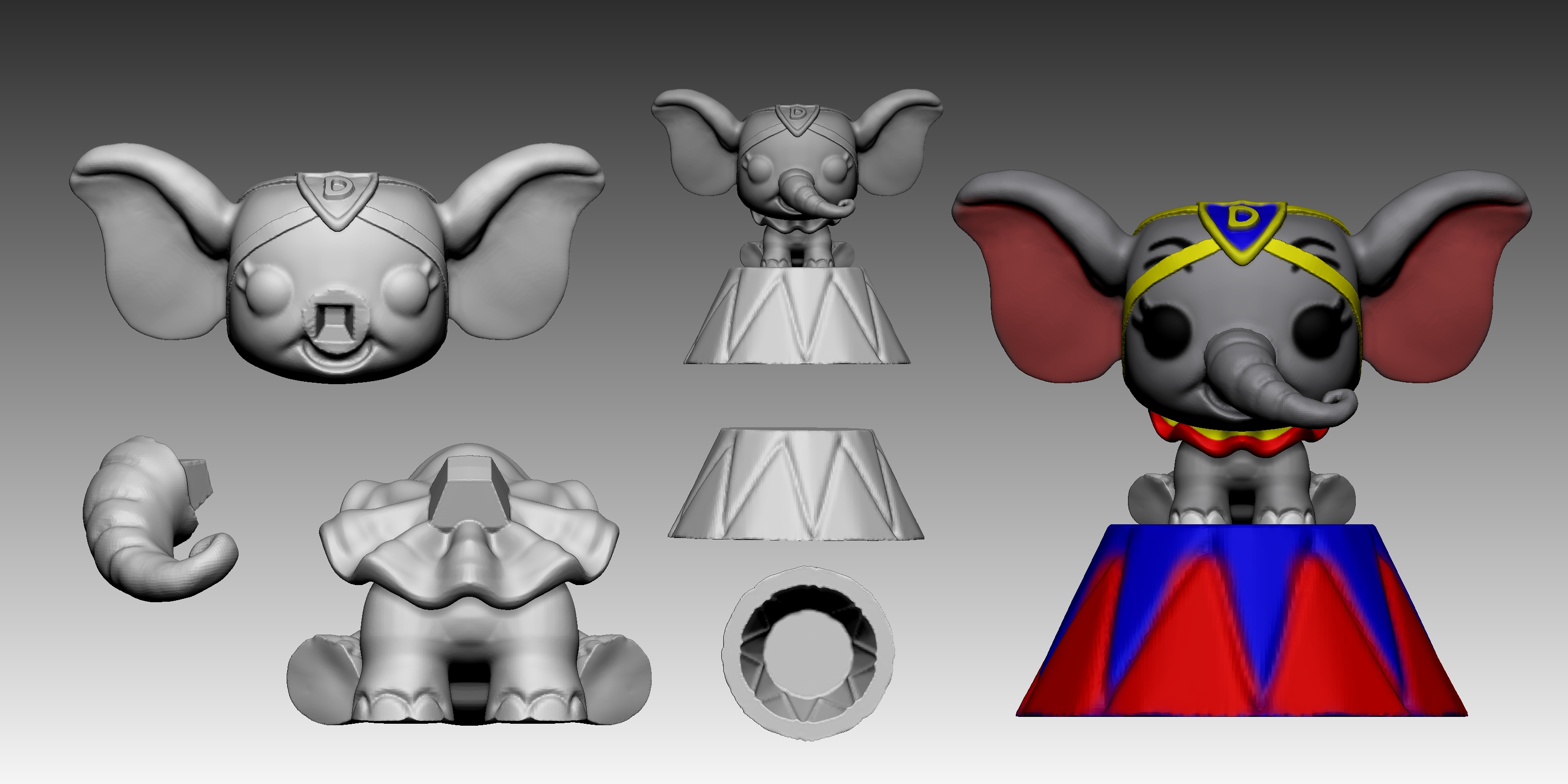 Файл STL Dumbo PopFunko Circus 3D print model 🎪・Модель 3D-принтера для ...