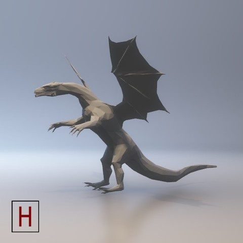 Download 3D printing models Dragon - low poly ・ Cults