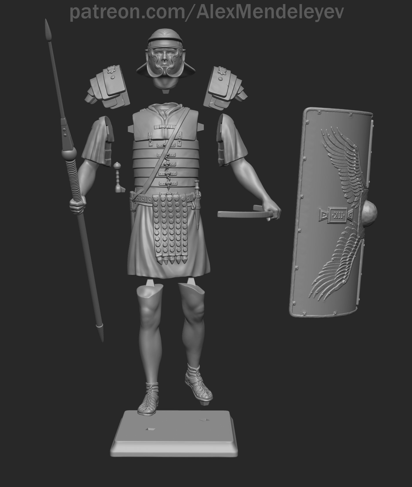 STL file Roman Legionary 🛡️・3D printable design to download・Cults