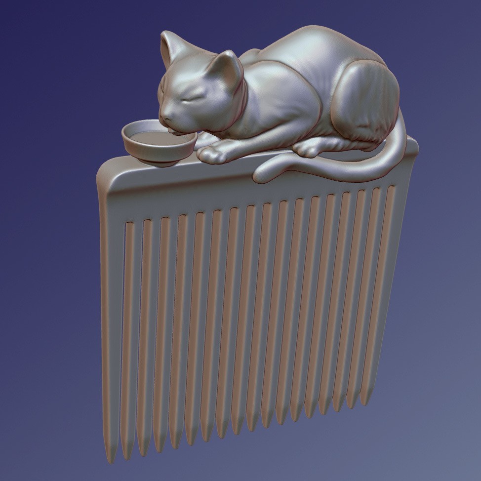 STL file Hair comb "Cat"・3D printer design to download・Cults