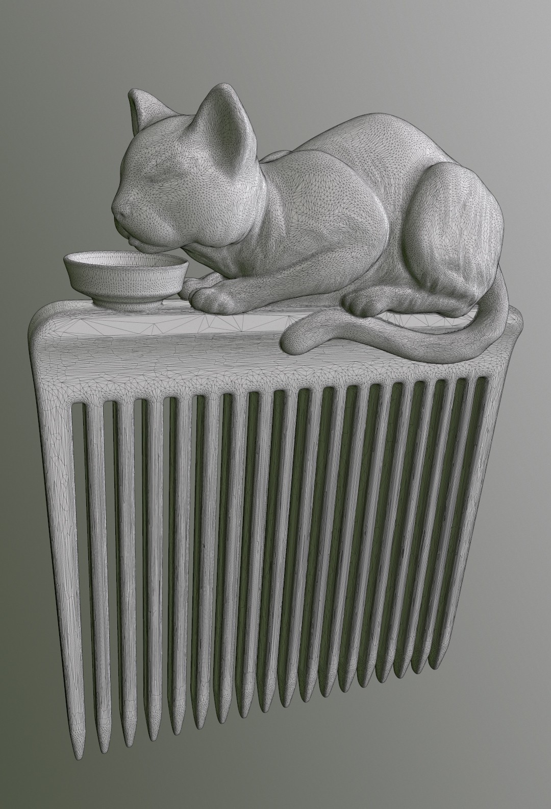 STL file Hair comb "Cat"・3D printer design to download・Cults