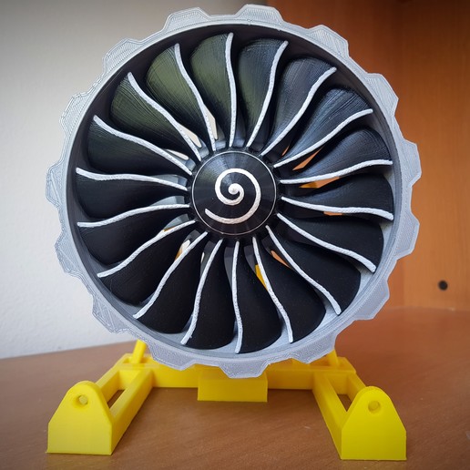 Download 3D print files New Scale Turbofan Engine GENX Fan ・ Cults