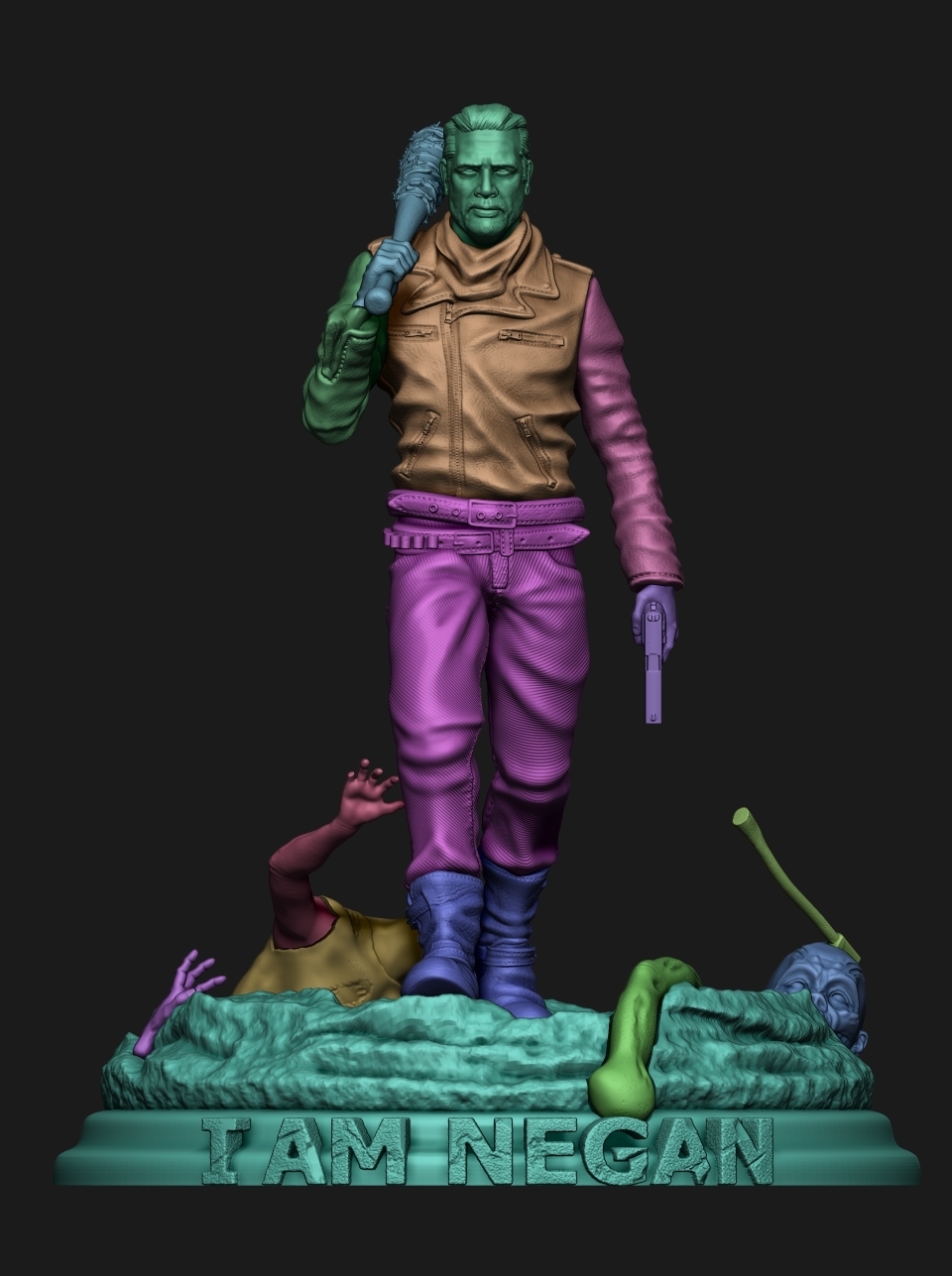 3D file The walking dead Negan statue・Model to download and 3D print・Cults