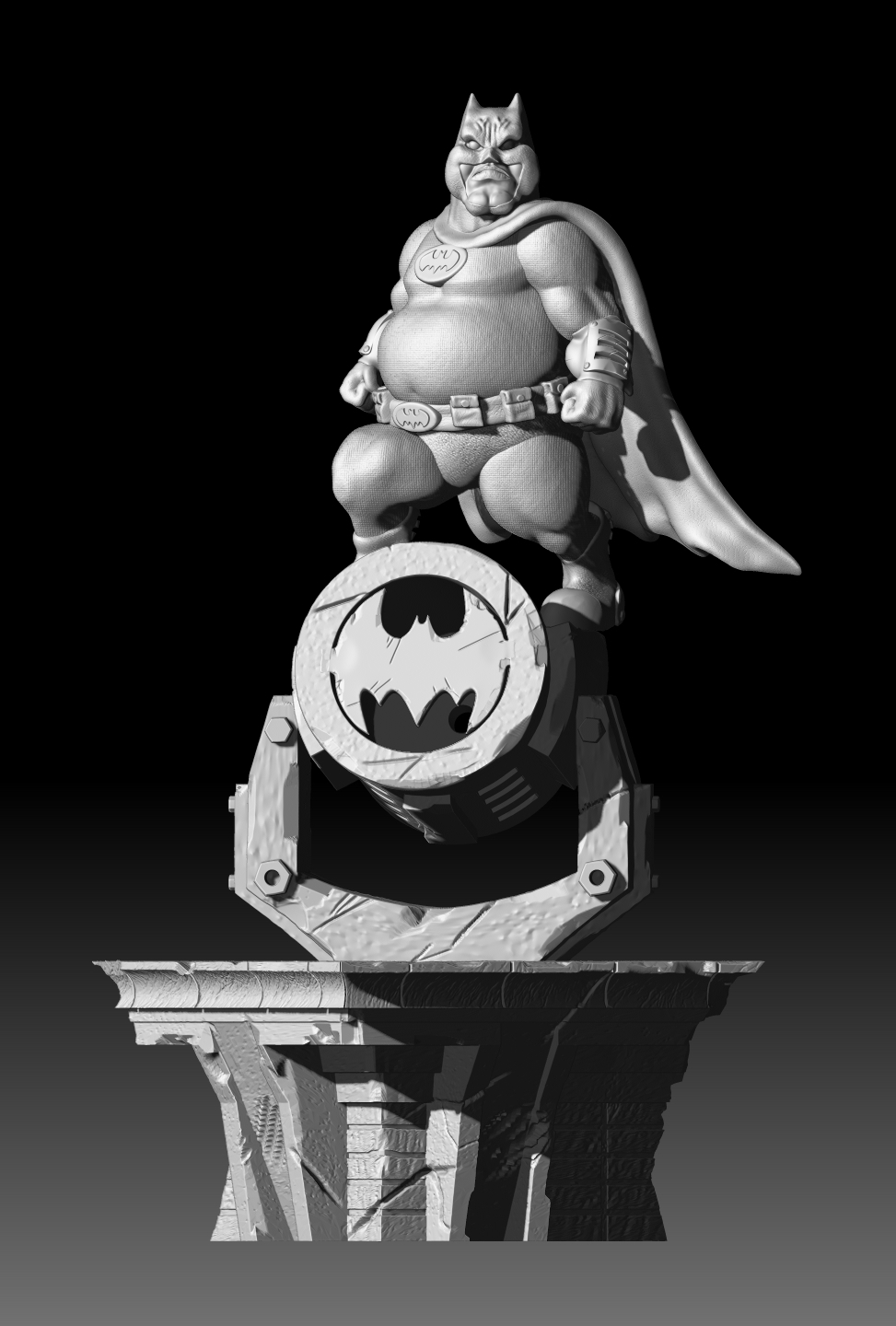3D file Batman statue (fat Batman)・3D printing template to download・Cults