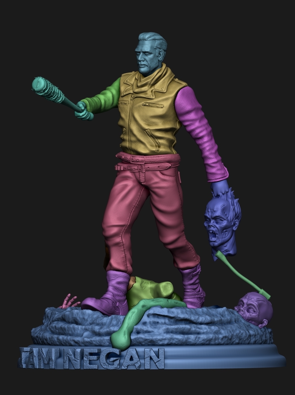 3D file The walking dead Negan statue・Model to download and 3D print・Cults