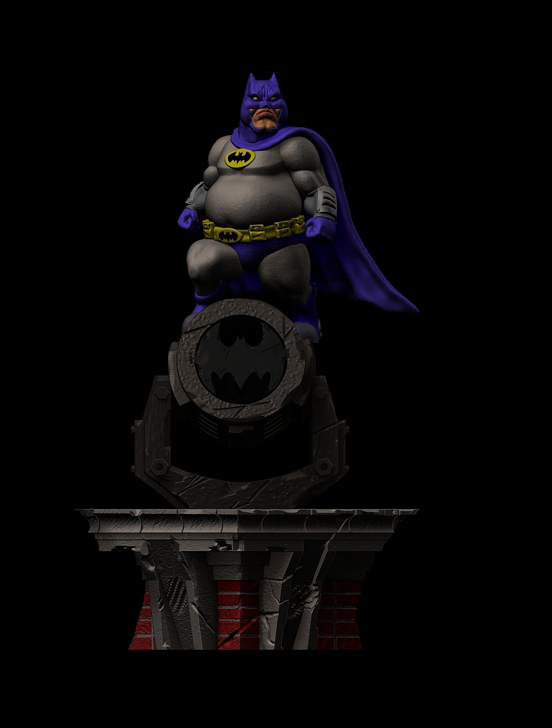 3D file Batman statue (fat Batman)・3D printing template to download・Cults